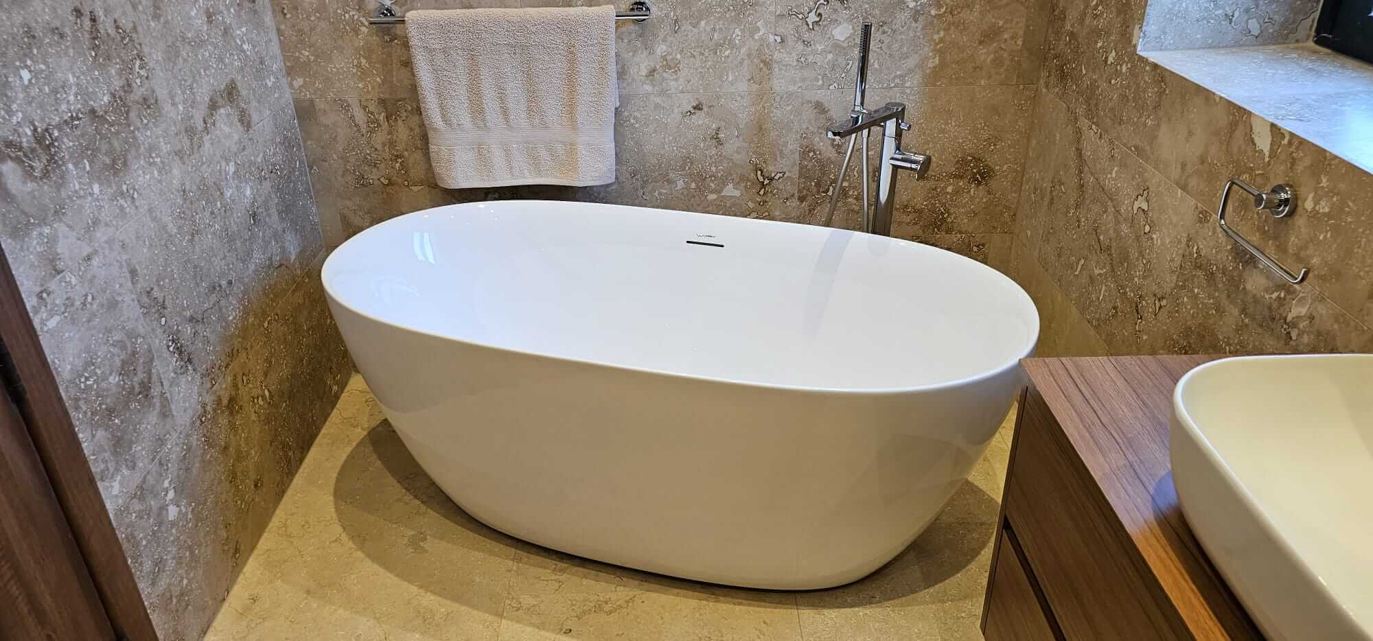 Timeless Balance – A Bathroom in Limestone and Travertine - Quality ...